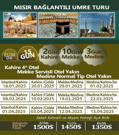 Mısır Bağlantılı Umre Turu